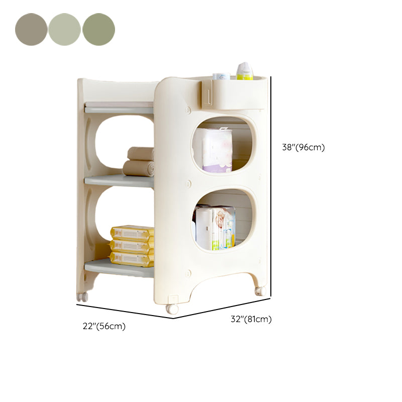 Modern Plastic Baby Changing Table Arch Top Changing Table With Safety