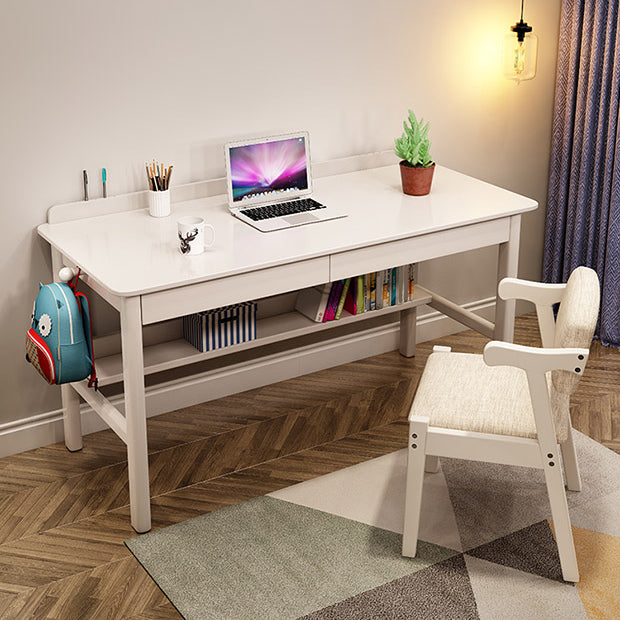 Modern Style Wooden Writing Desk Rectangular Shape Office Table with 2