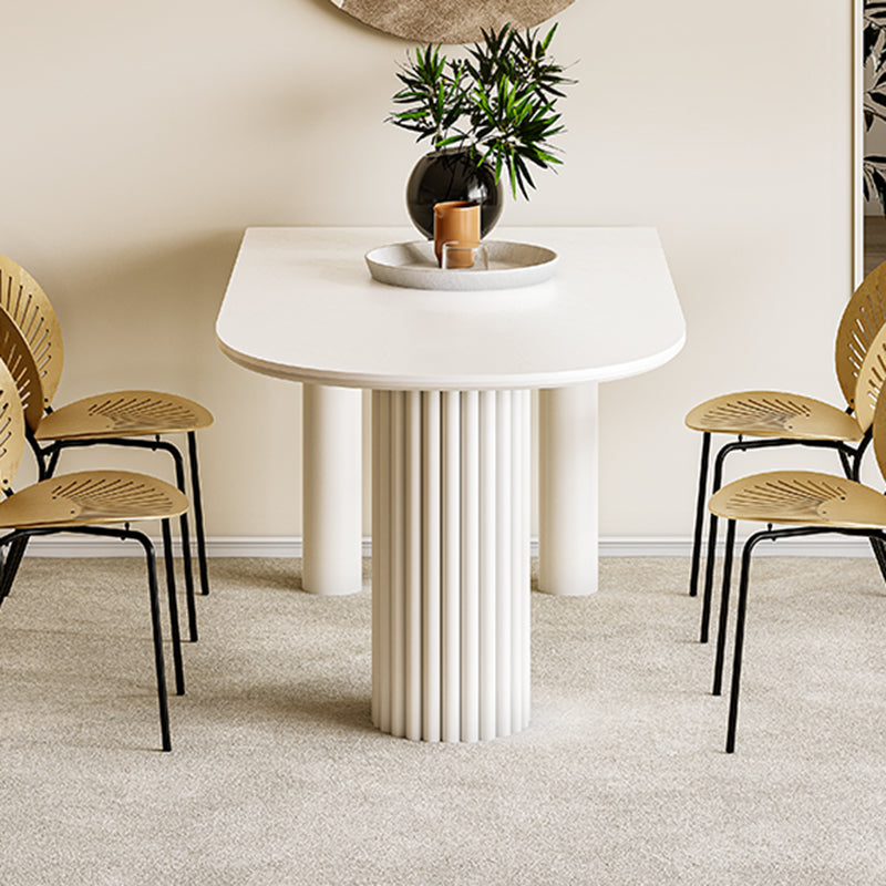 White Modern Dining Table Sintered Stone Dinner Table for Dining Room