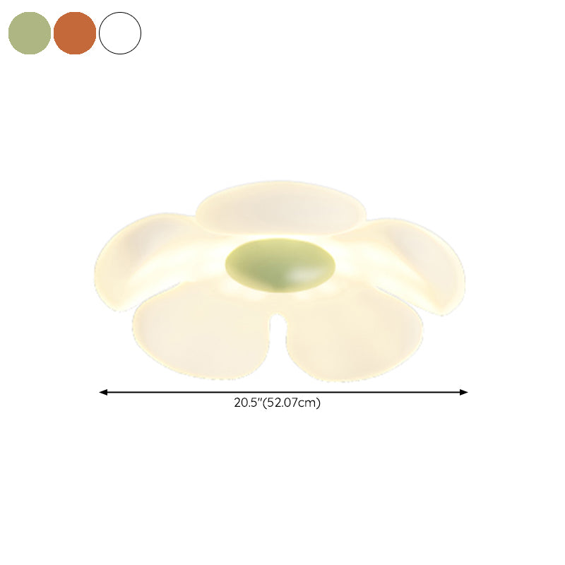 LED Modern Flush Mount Flower Shape Ceiling Light with Plastic Shade f