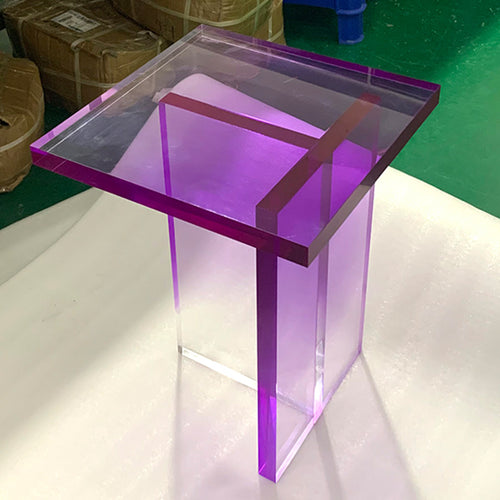 15" Wide Glam Corner Table Acrylic Square Accent Side Table for Living