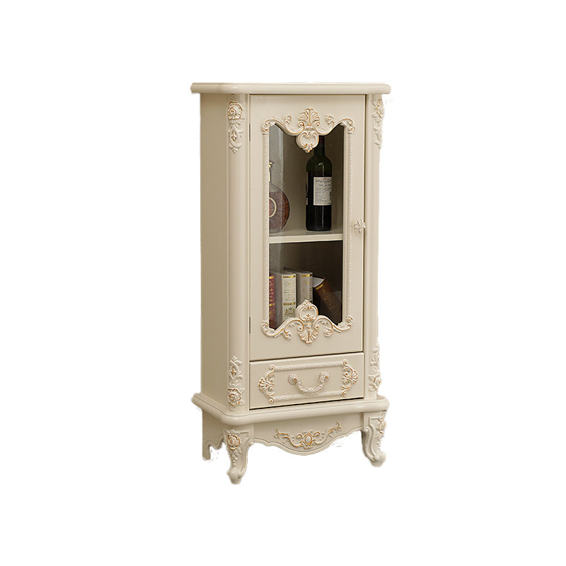 Traditional Display Stand Glass Doors Solid Wood Storage Cabinet for D
