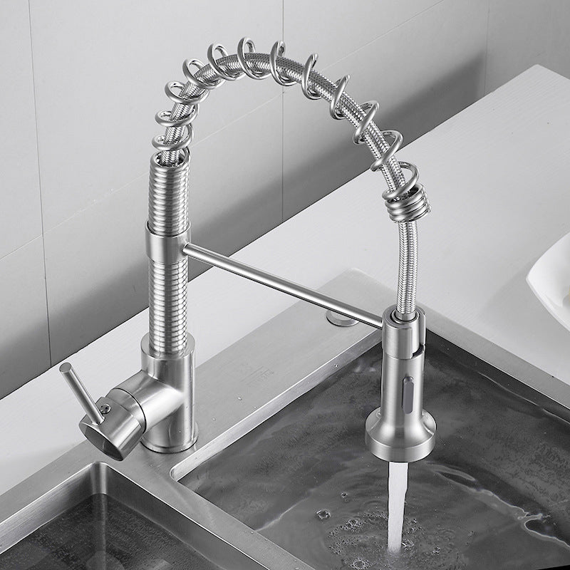 Farmhouse Spring Spout Kitchen Faucet Spring Tube High Arch Water Fill