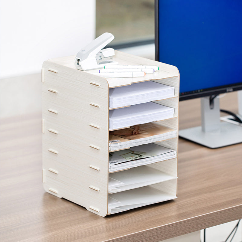 Contemporary Vertical Filing Cabinet Wooden Frame Storage Filing Cabin