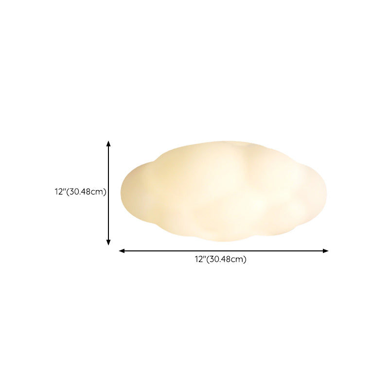 Modern LED Metal Flush Mount Cloud Shape Ceiling Light with Plastic Sh