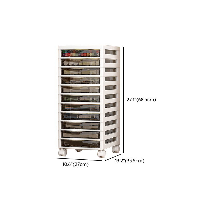 Vertical Transparent Filing Cabinet Modern Movable Plastic File Cabine