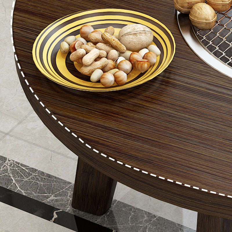 Farmhouse 4 Legs Walnut Table Solid Wood Cocktail Table for Living Roo