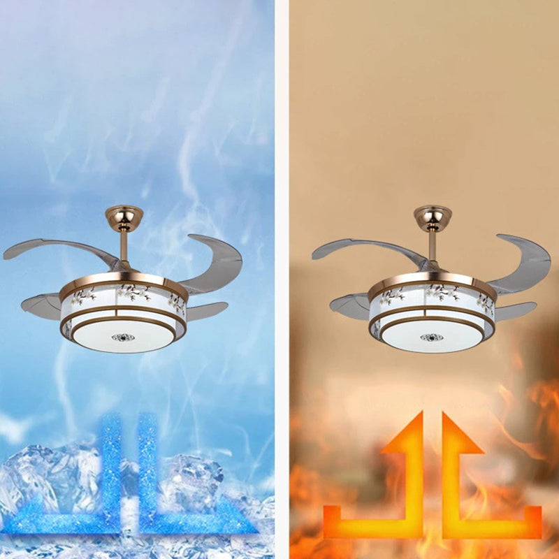 Modern Simple Ceiling Fan Lamp Cylinder Shape Ceiling Fan Light for Li